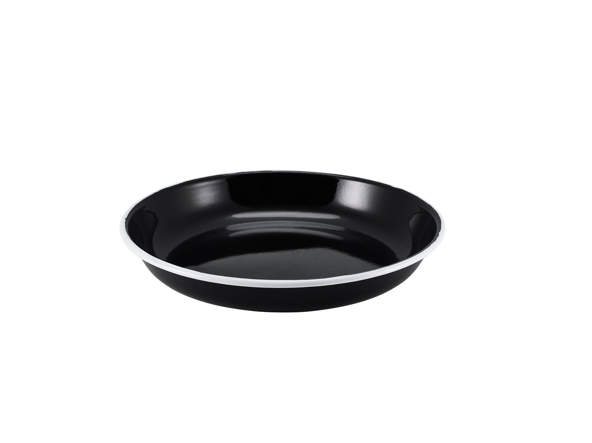 Enamel Rice/ Pasta Plate Black with White Rim 20cm – SHANNON HOTEL ...