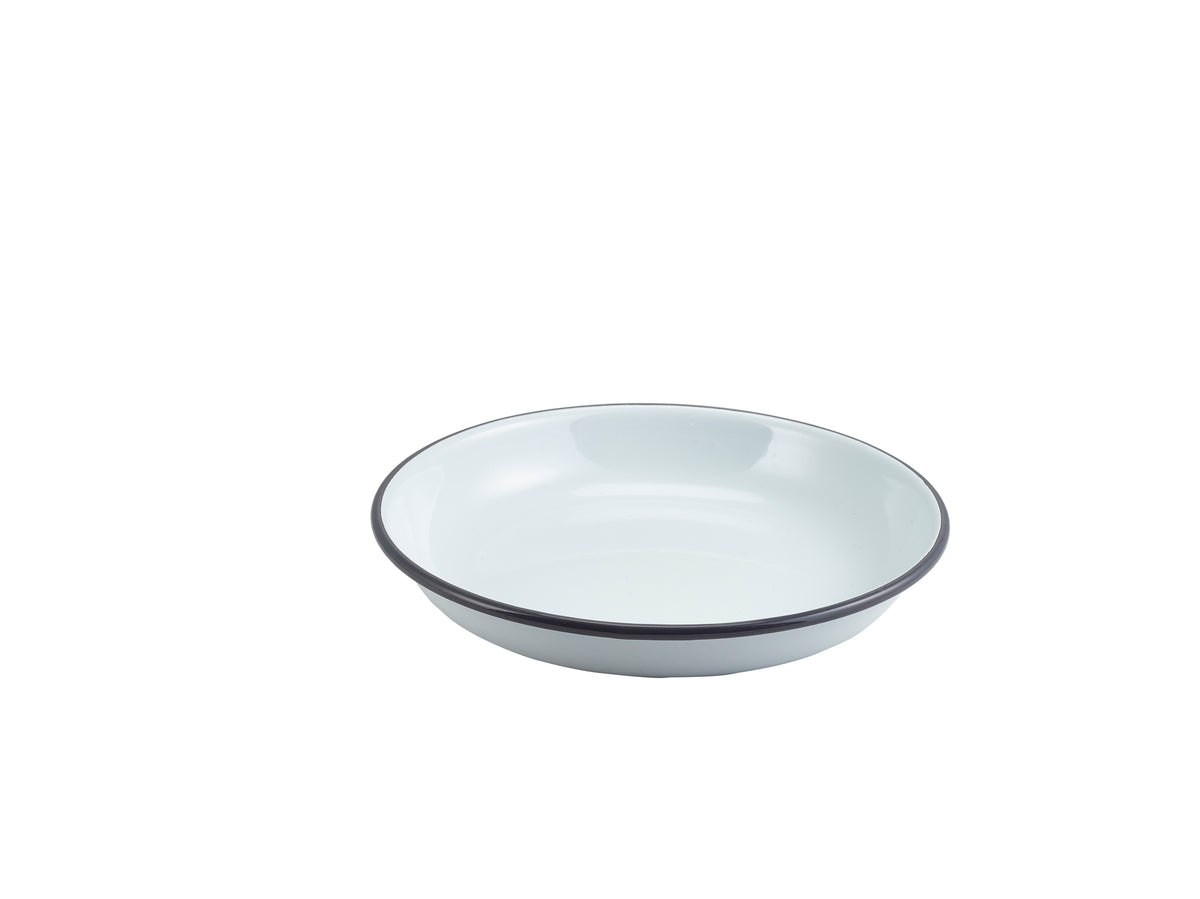 Enamel Rice/ Pasta Plate White with Grey Rim 20cm – SHANNON HOTEL ...